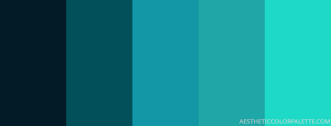 21 Blue-Green Color Palettes - Aesthetic Color Palette