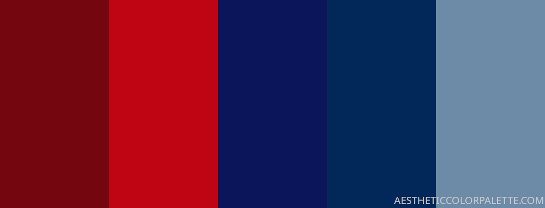 22 Blue & Red Color Palettes - Aesthetic Color Palette