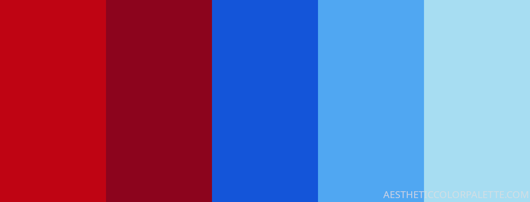 22 Blue & Red Color Palettes - Aesthetic Color Palette