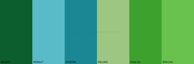 Green Blue Color Palettes - Aesthetic Color Palette