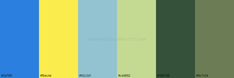 Yellow Blue Color Palettes - Aesthetic Color Palette