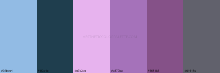 Pink Blue Color Palettes - Aesthetic Color Palette