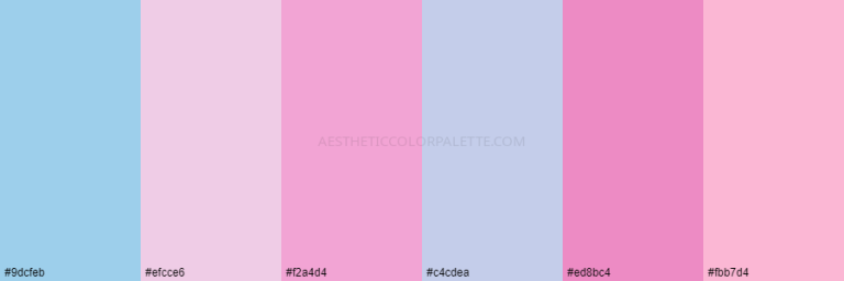 Pink Blue Color Palettes - Aesthetic Color Palette