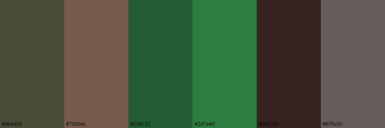 Forest Green and Brown Color Palettes - Aesthetic Color Palette