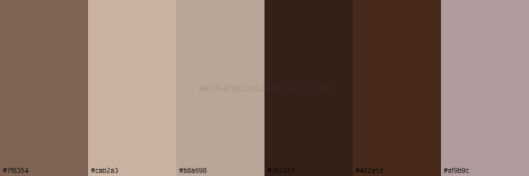 Warm Brown Color Palettes - Aesthetic Color Palette