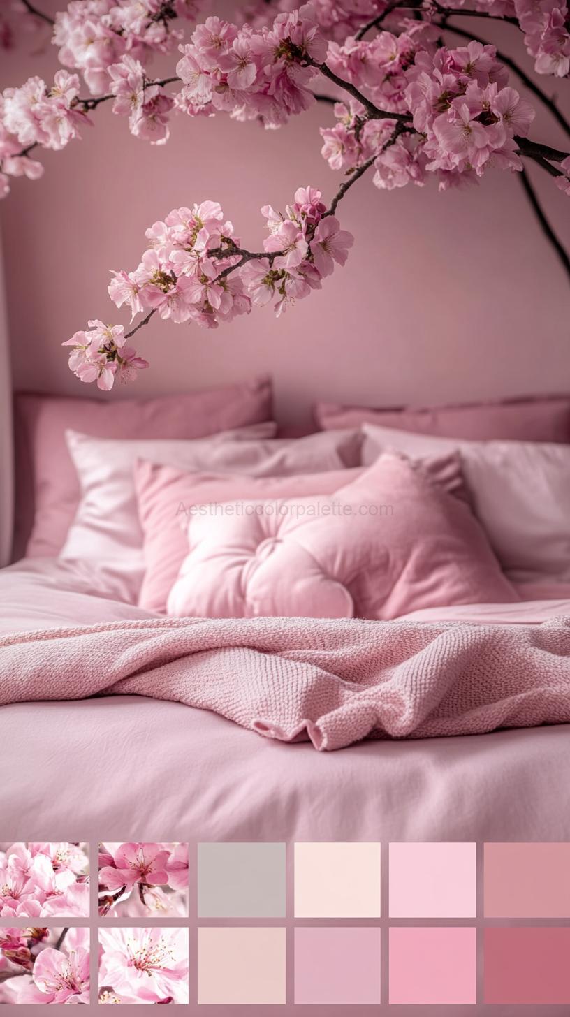 Pink Bedroom Color Palettes - Aesthetic Color Palette