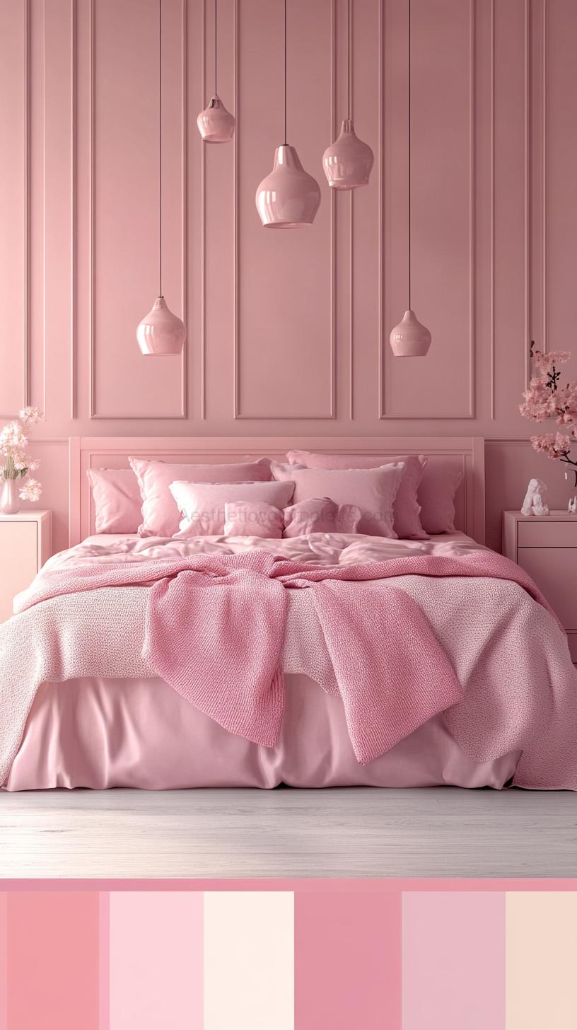 Pink Bedroom Color Palettes - Aesthetic Color Palette